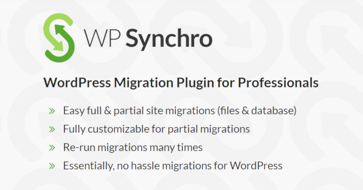 WP Synchro - WordPress Migration Plugin for Professionals 🚀